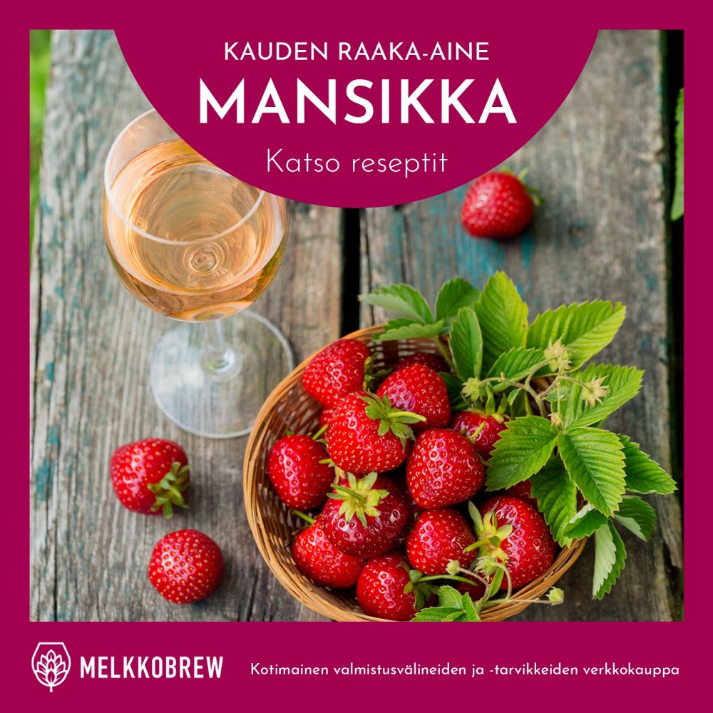 Mansikka viinin raaka-aineena - Melkkobrew